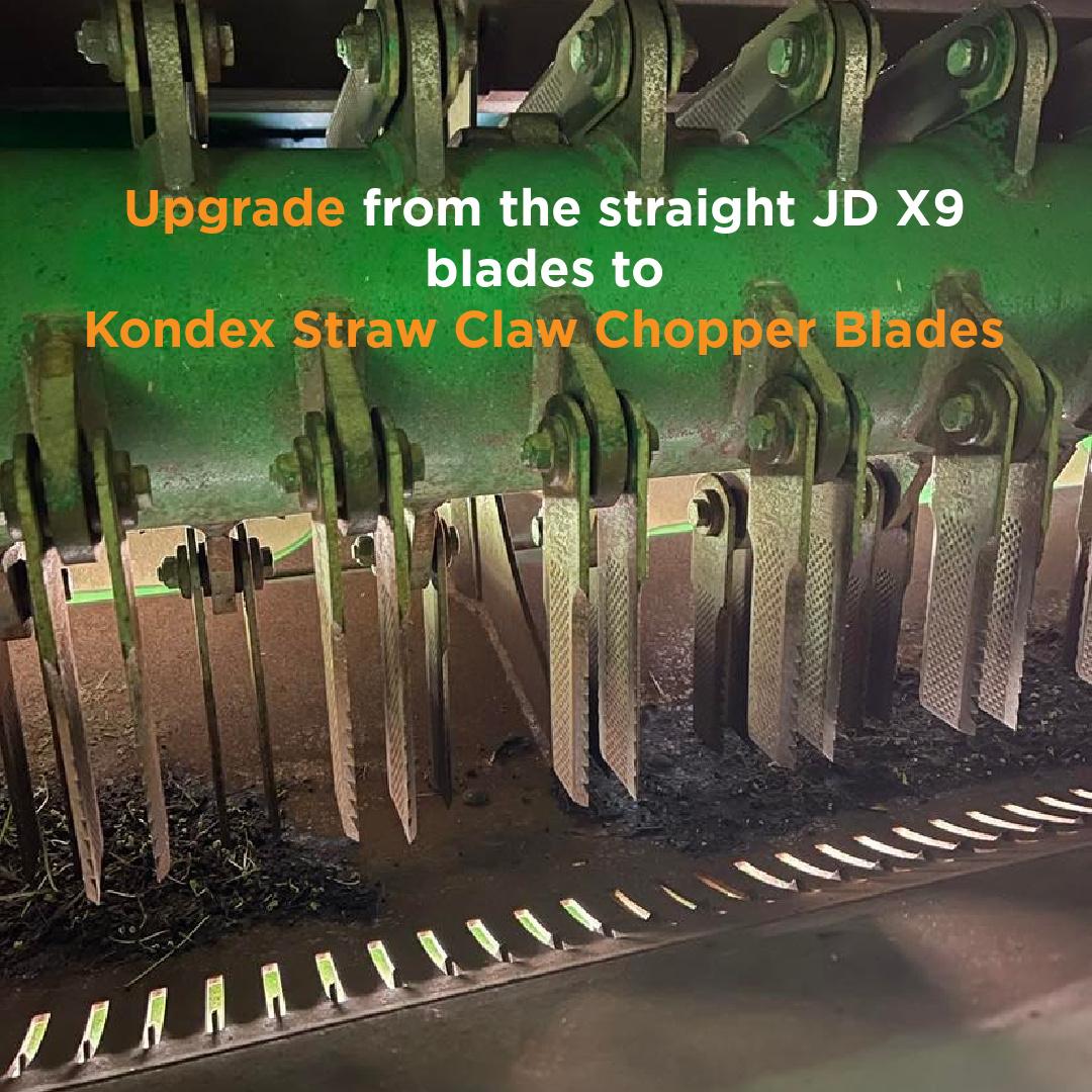 Kondex Straw Claw Chopper Blades | Flat, Kit of 8 Blades | Suits John Deere